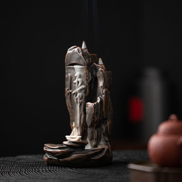 Unique Large Vintage Lotus Smoke Backflow and Waterfall Incense Burner ...