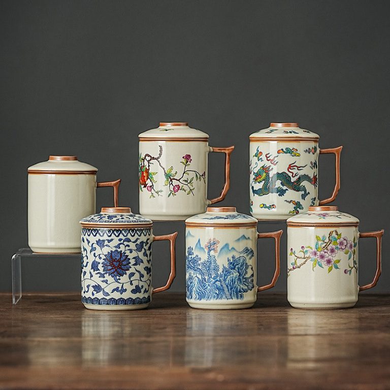 5.9 Fl Oz/175 ML Traditional Antique Chinese Pattern Gong Fu Tea ...